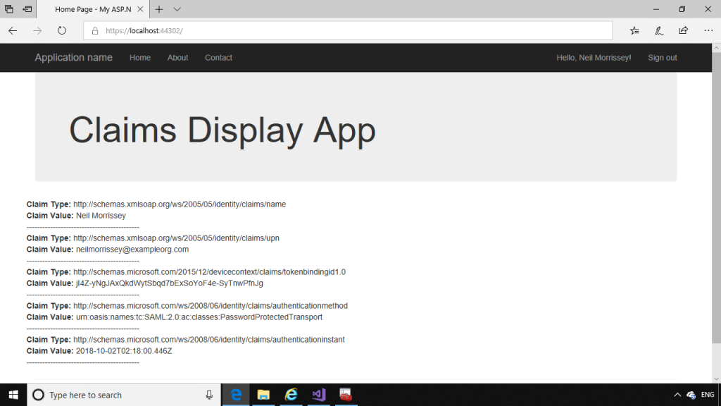 Creating An Aspnet Relying Party Application For Adfs 2016 Neil