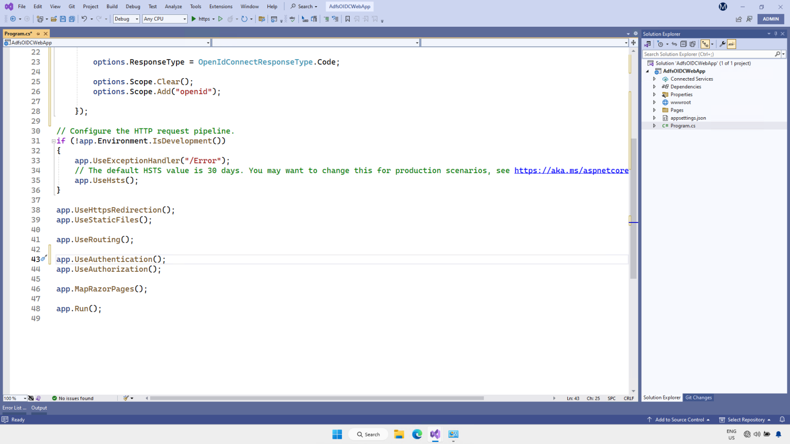 Configure an ASP.NET Core 8 application to work with ADFS 2022 – Neil Morrissey